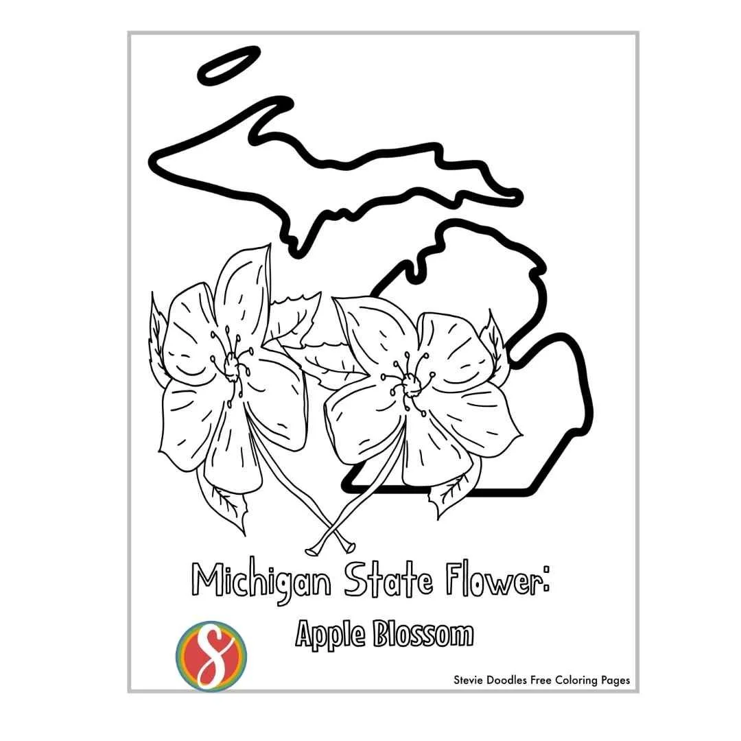 Free Michigan Coloring Pages — Stevie Doodles