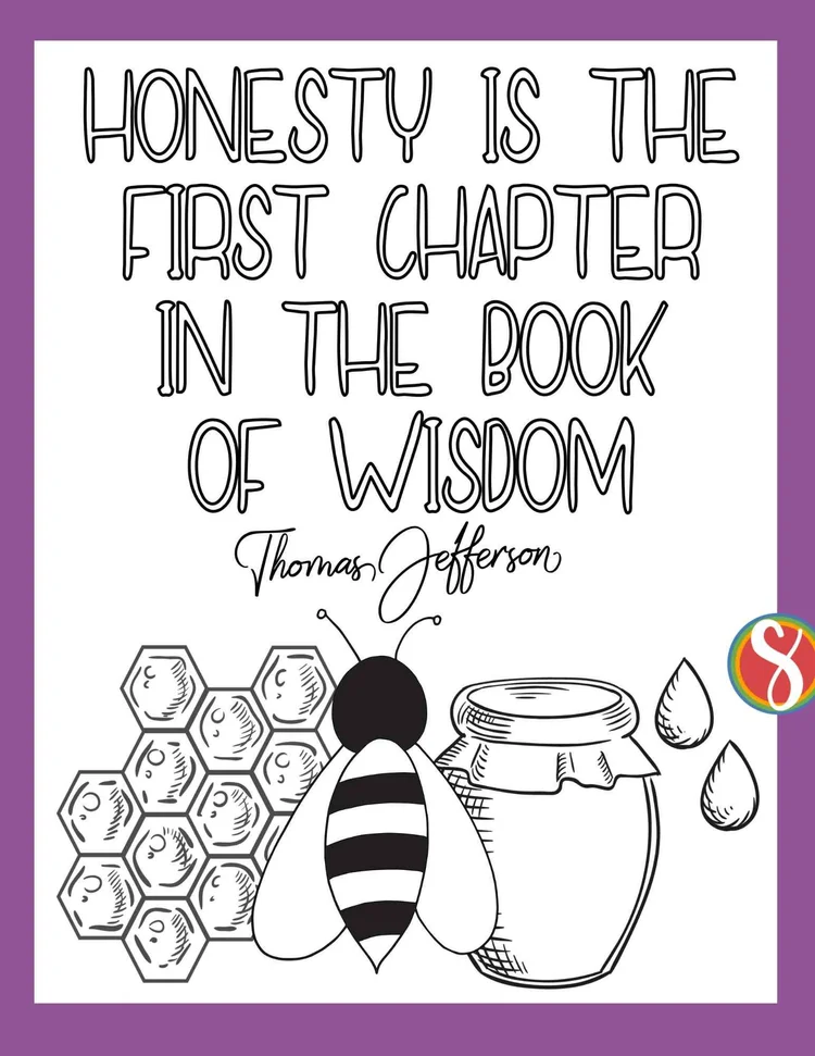 Honesty Quote with Coloring Pages — Stevie Doodles