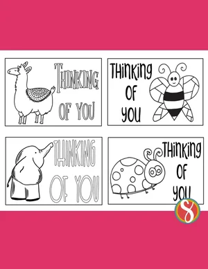 28 Free "Thinking of You" Cards To Color — Stevie Doodles