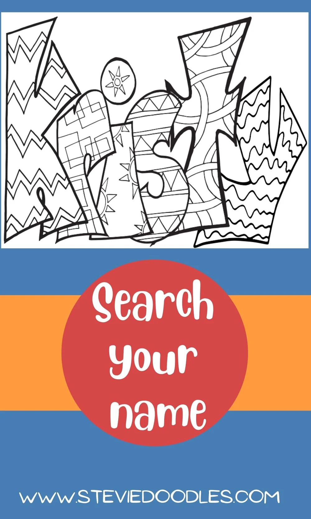 KRISTY Free Name Coloring Page — Stevie Doodles
