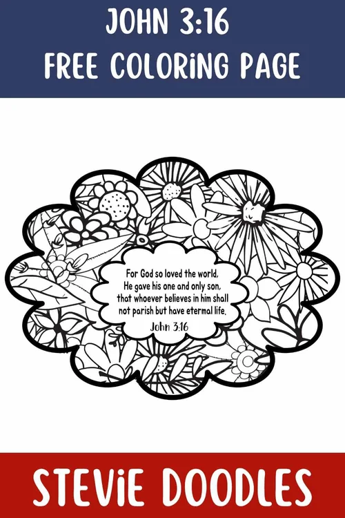Free John 3:16 Coloring Pages — Stevie Doodles