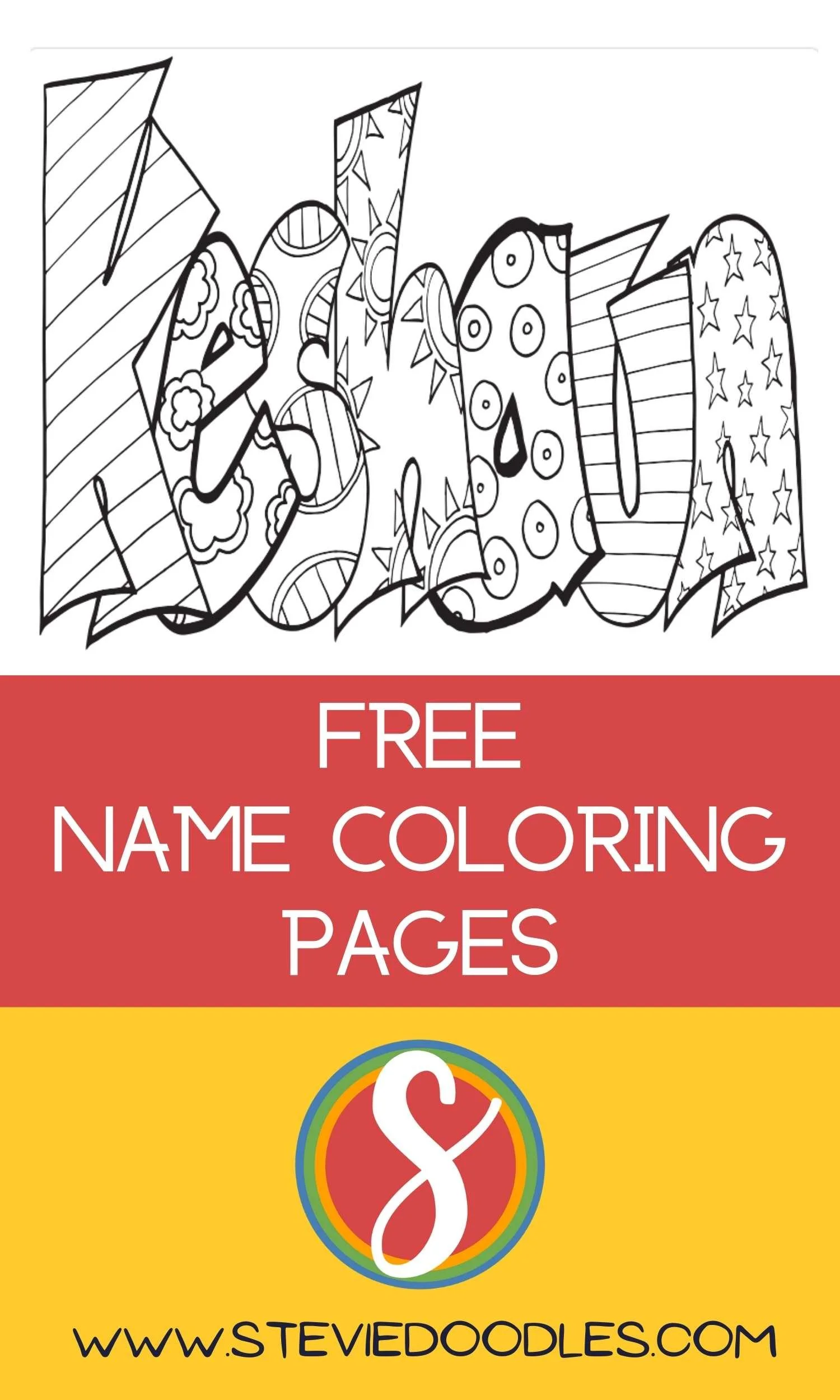 KESHAUN Free Name Coloring Page — Stevie Doodles