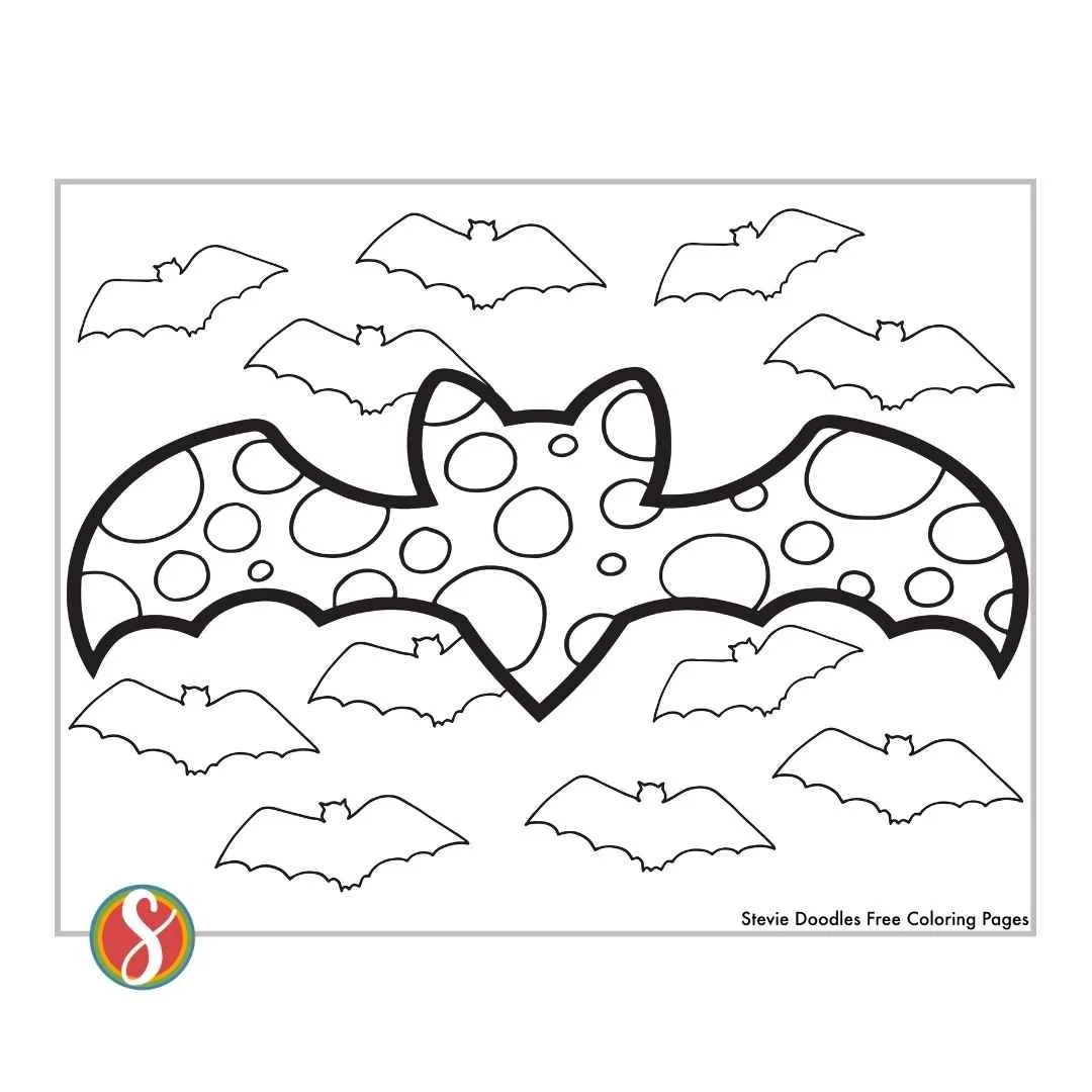 Free Bat Coloring Pages — Stevie Doodles