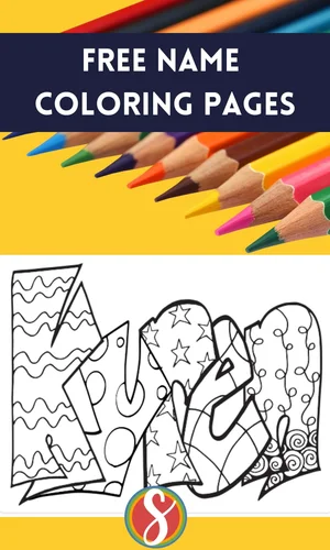 KYREN Free Name Coloring Page — Stevie Doodles