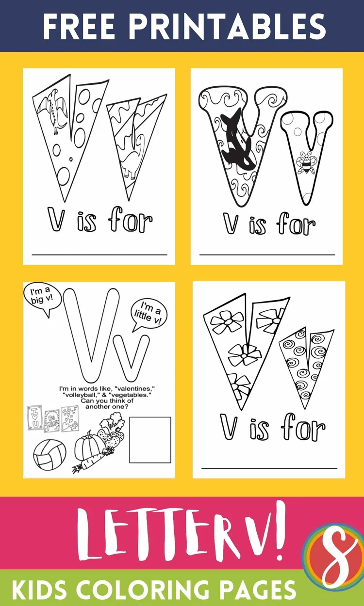 Free Letter V Coloring Pages — Stevie Doodles