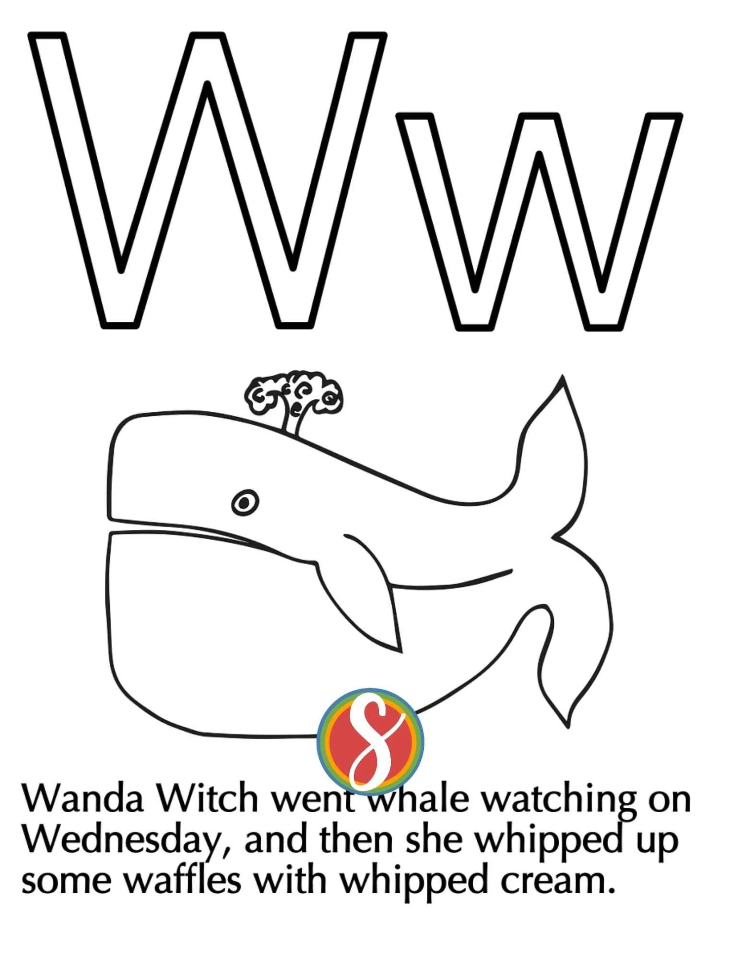 Free Whale Coloring Pages — Stevie Doodles