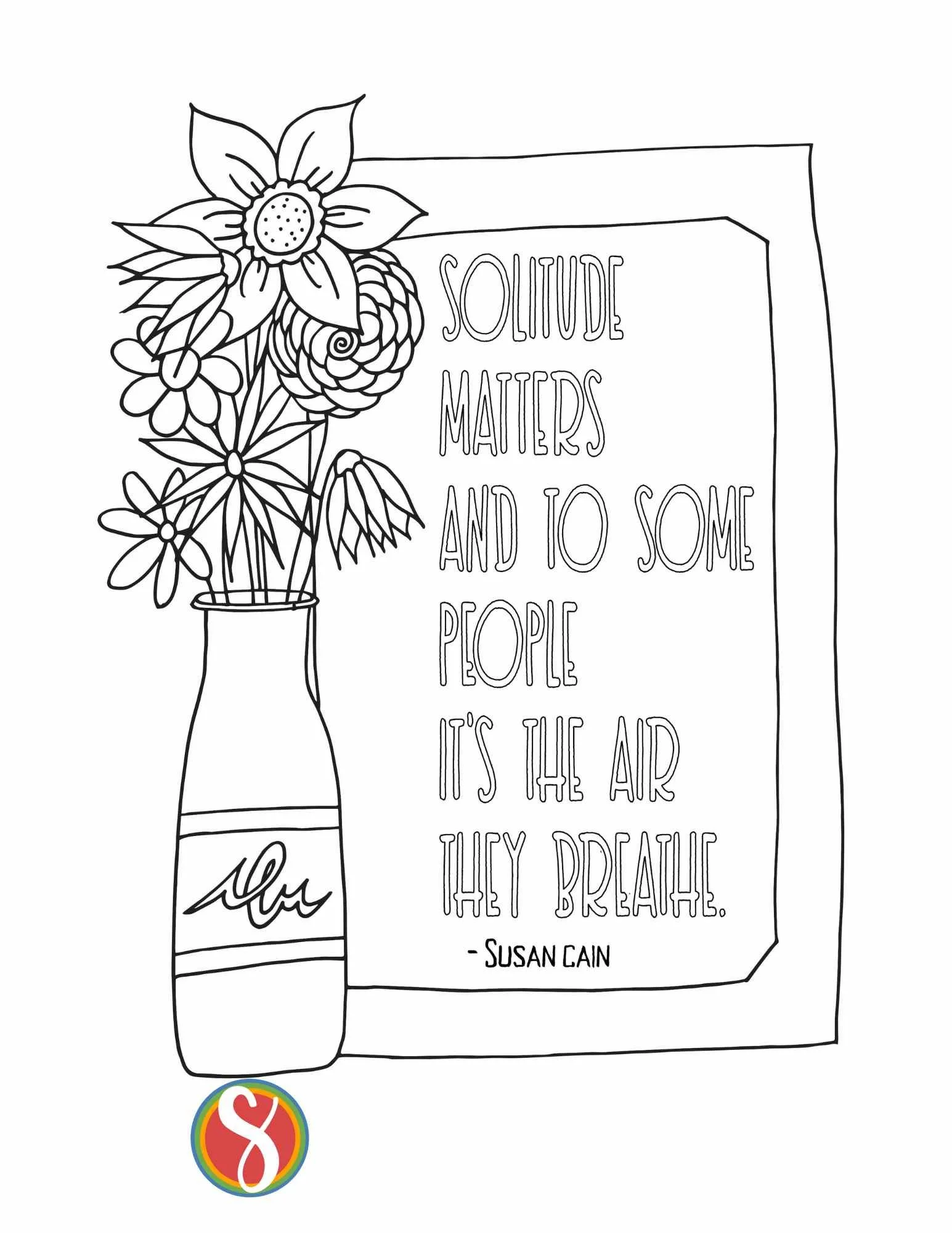 Free Introvert Quote Coloring Pages — Stevie Doodles