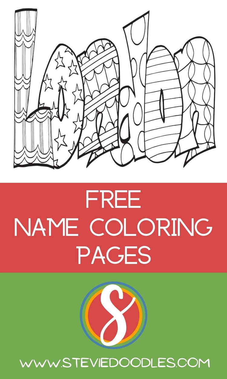 LONDON Free Name Coloring Page — Stevie Doodles