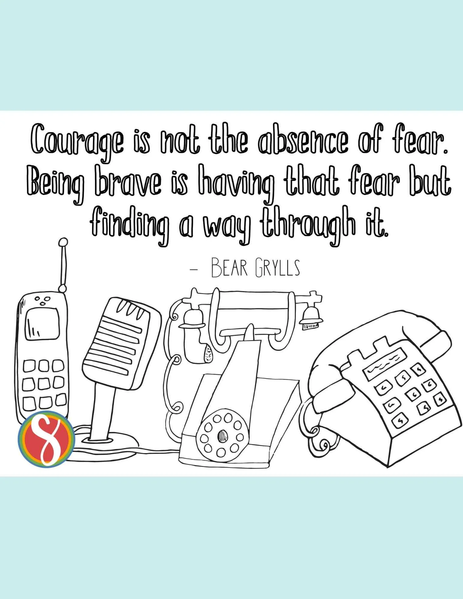 Free Fear Quote Coloring Pages — Stevie Doodles