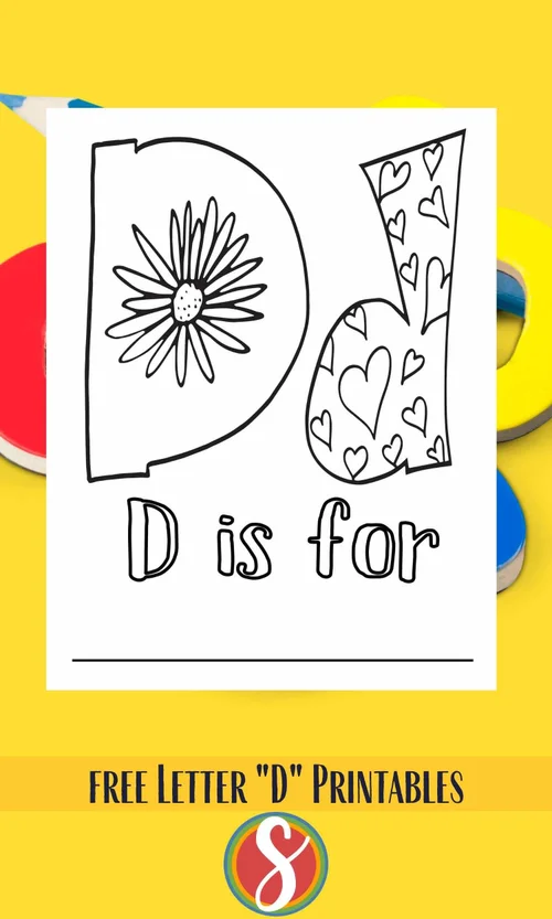 Free Letter D Coloring Pages — Stevie Doodles