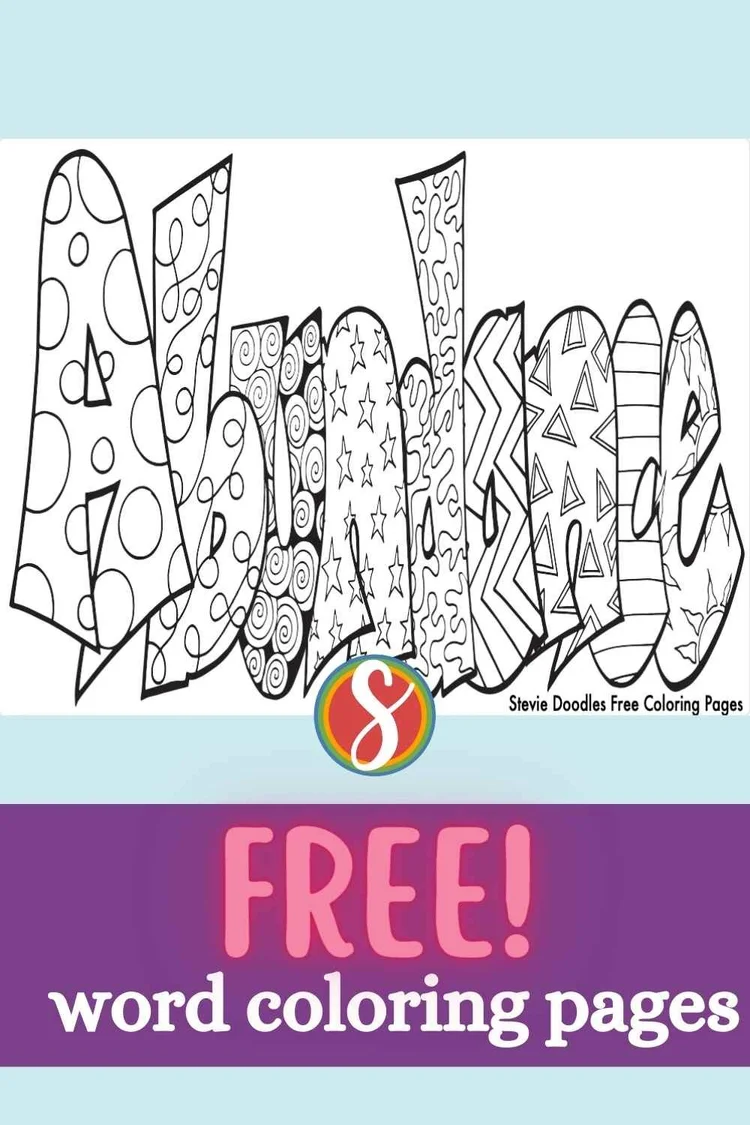 Free Abundance Coloring Page — Stevie Doodles