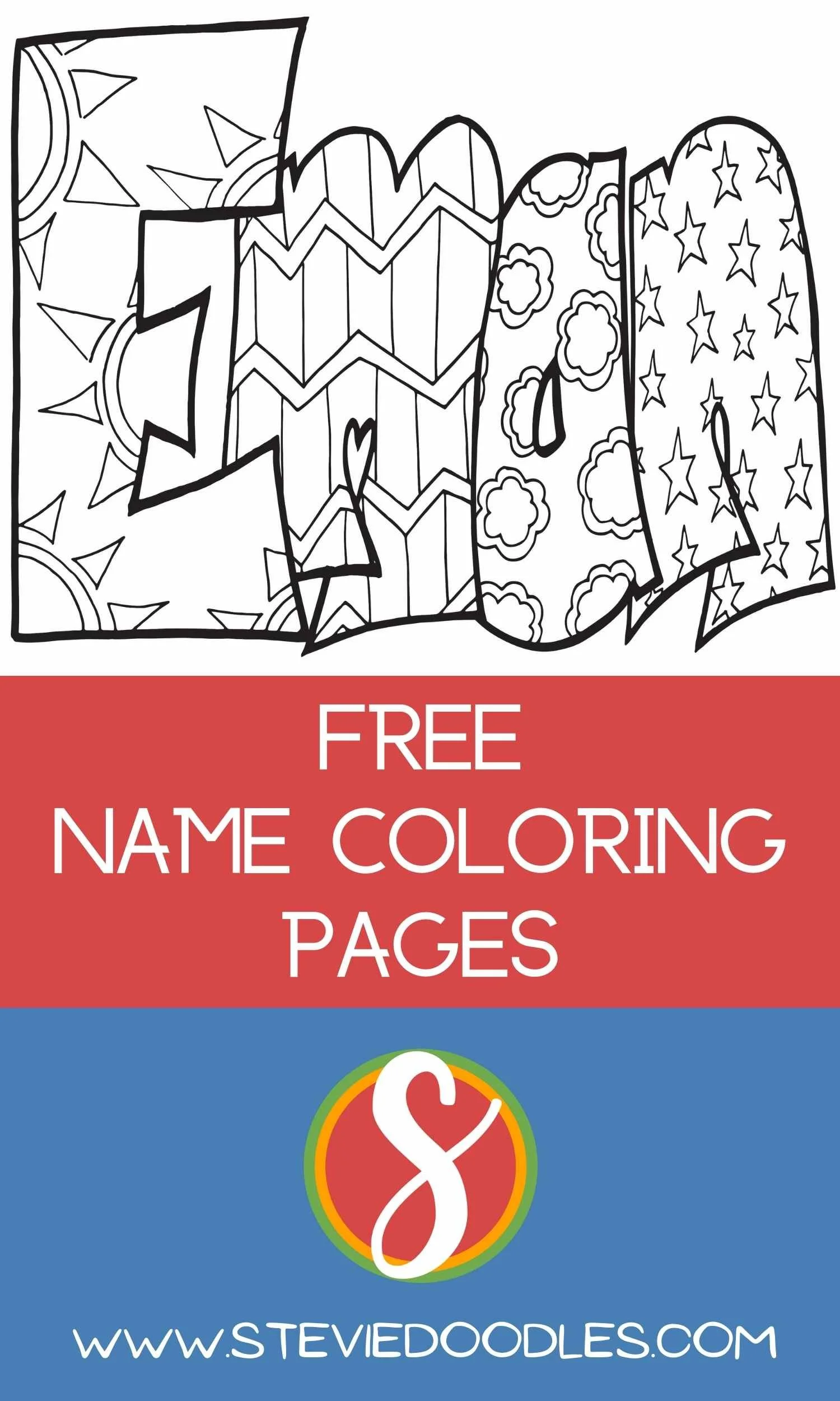 Free Eman Name Coloring Page — Stevie Doodles