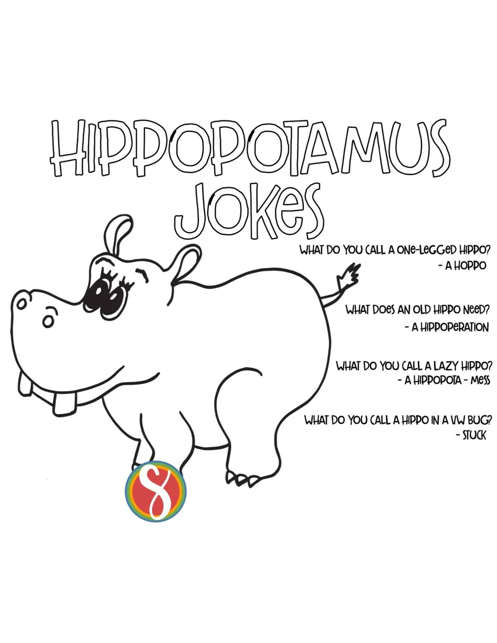 Animal Jokes - Free Coloring Page — Stevie Doodles