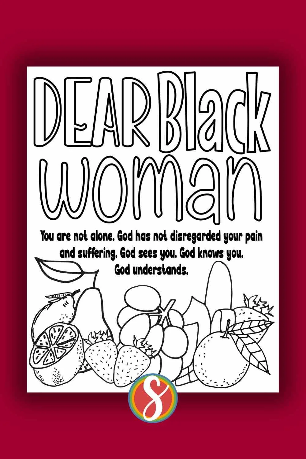 Black Woman Grief by Natasha Smith Coloring Pages — Stevie Doodles