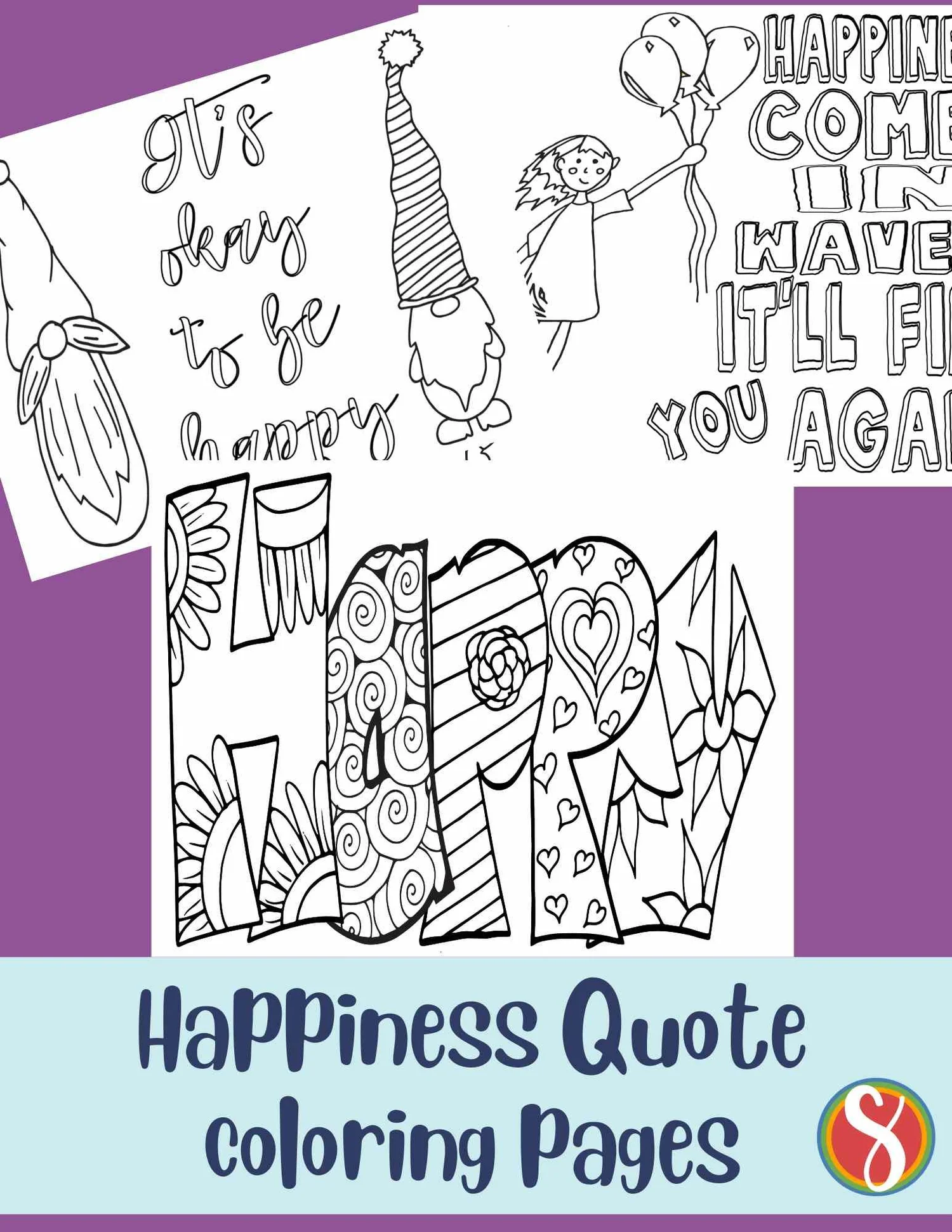 Happiness Coloring Pages — Stevie Doodles