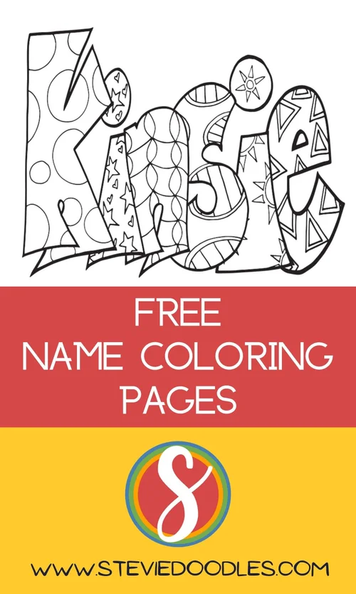 KINSIE Free Name Coloring Page — Stevie Doodles