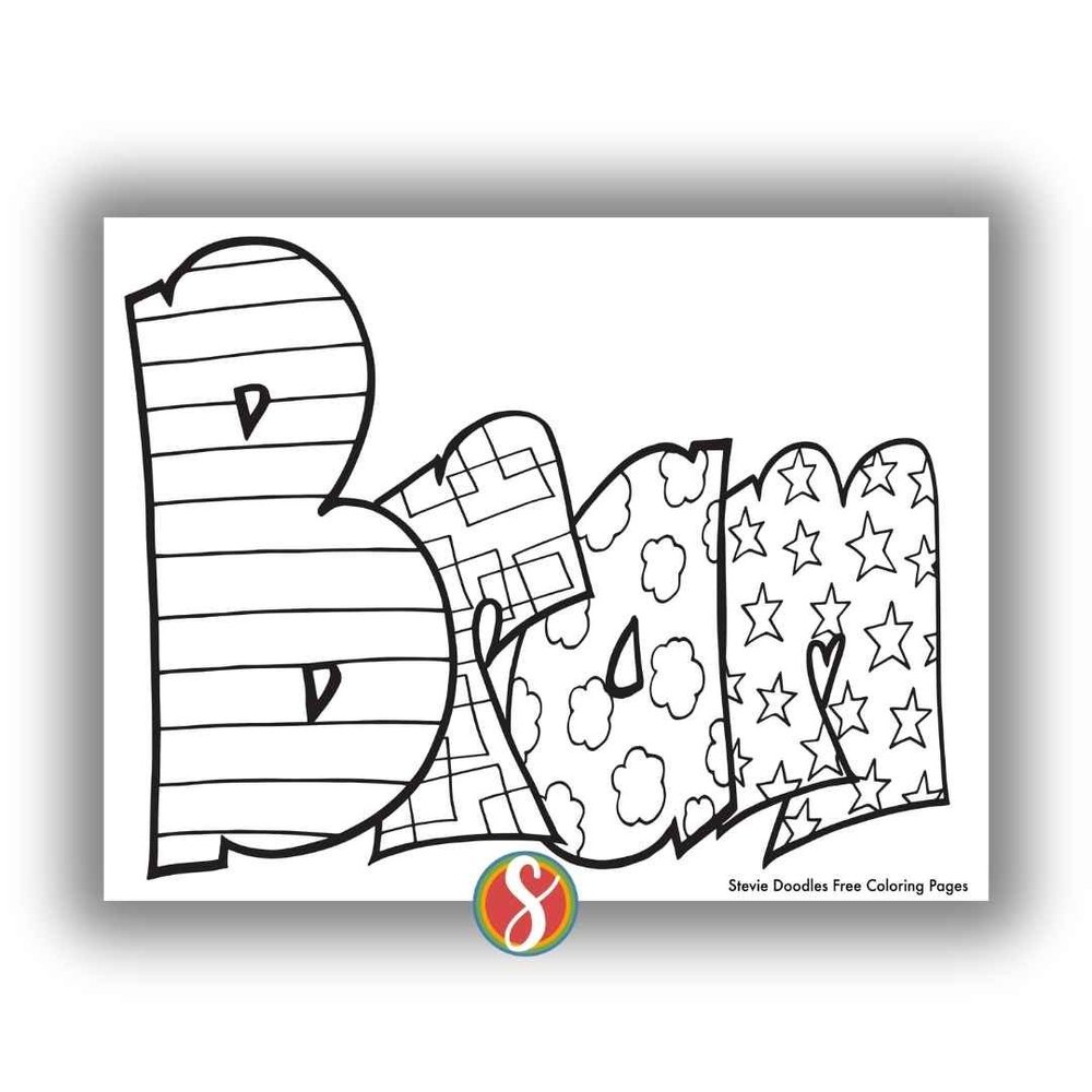 Free BRAM Coloring Page — Stevie Doodles