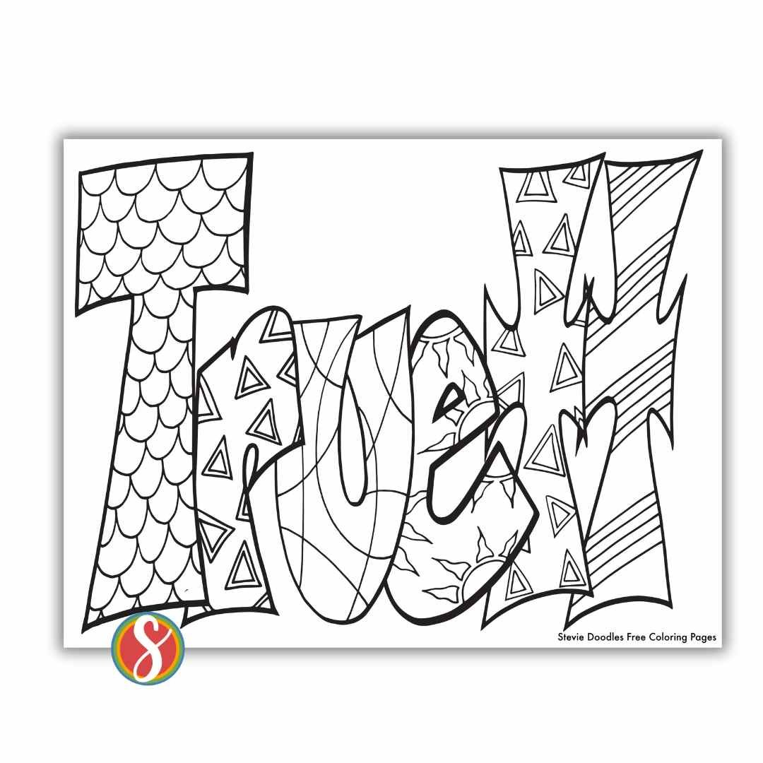 Free TRUETT Coloring Page Stevie Doodles free-truett-coloring-page-stevie-doodles