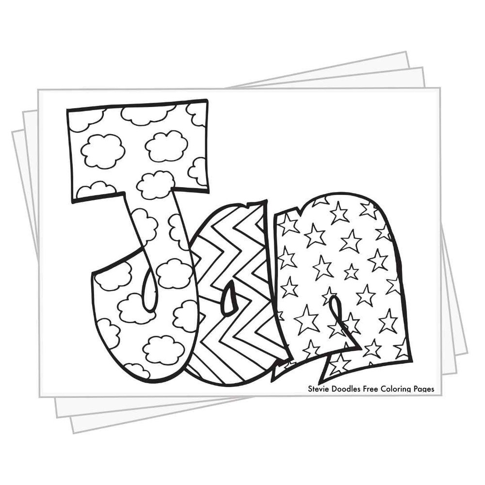 Free JAN Coloring Page — Stevie Doodles