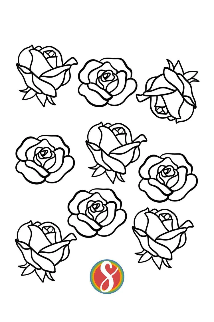 Free Flower Rose Coloring Pages — Stevie Doodles