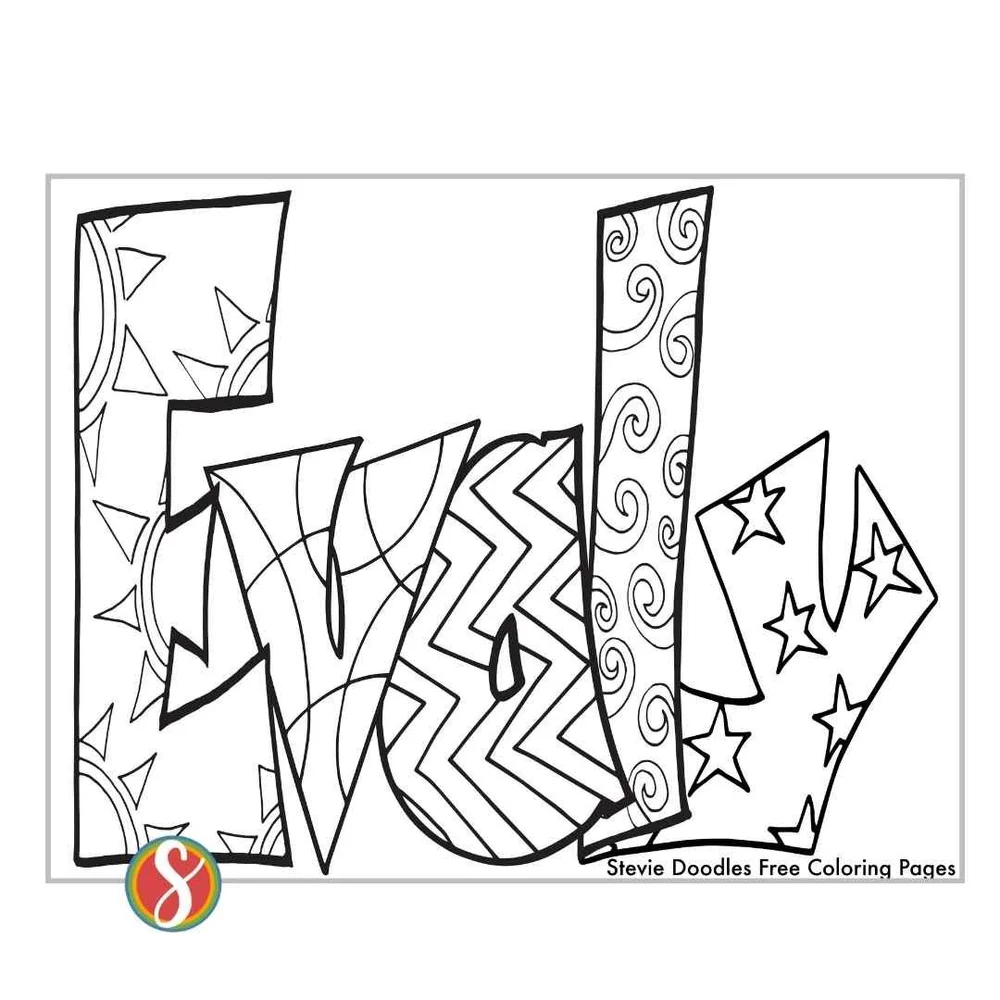 Free EVALY Coloring Page — Stevie Doodles