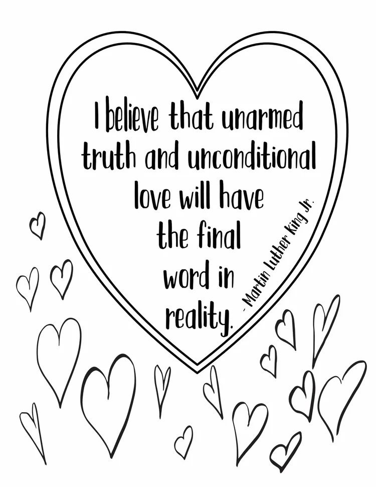 Free MLK Jr Quote Coloring Pages — Stevie Doodles
