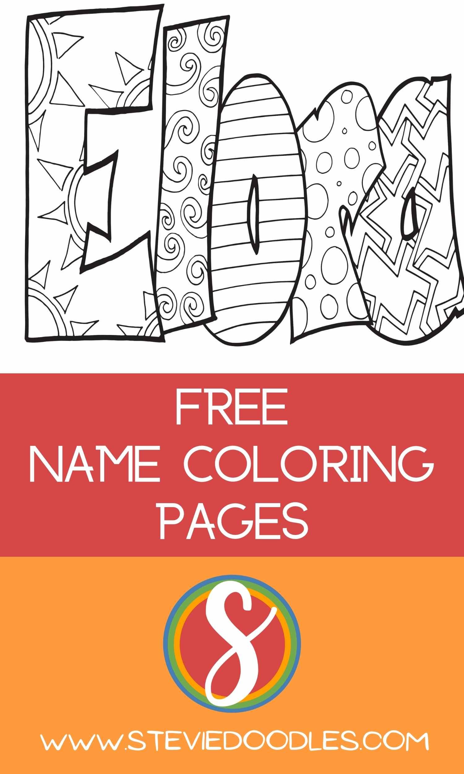 Free Elora Name Coloring Page — Stevie Doodles
