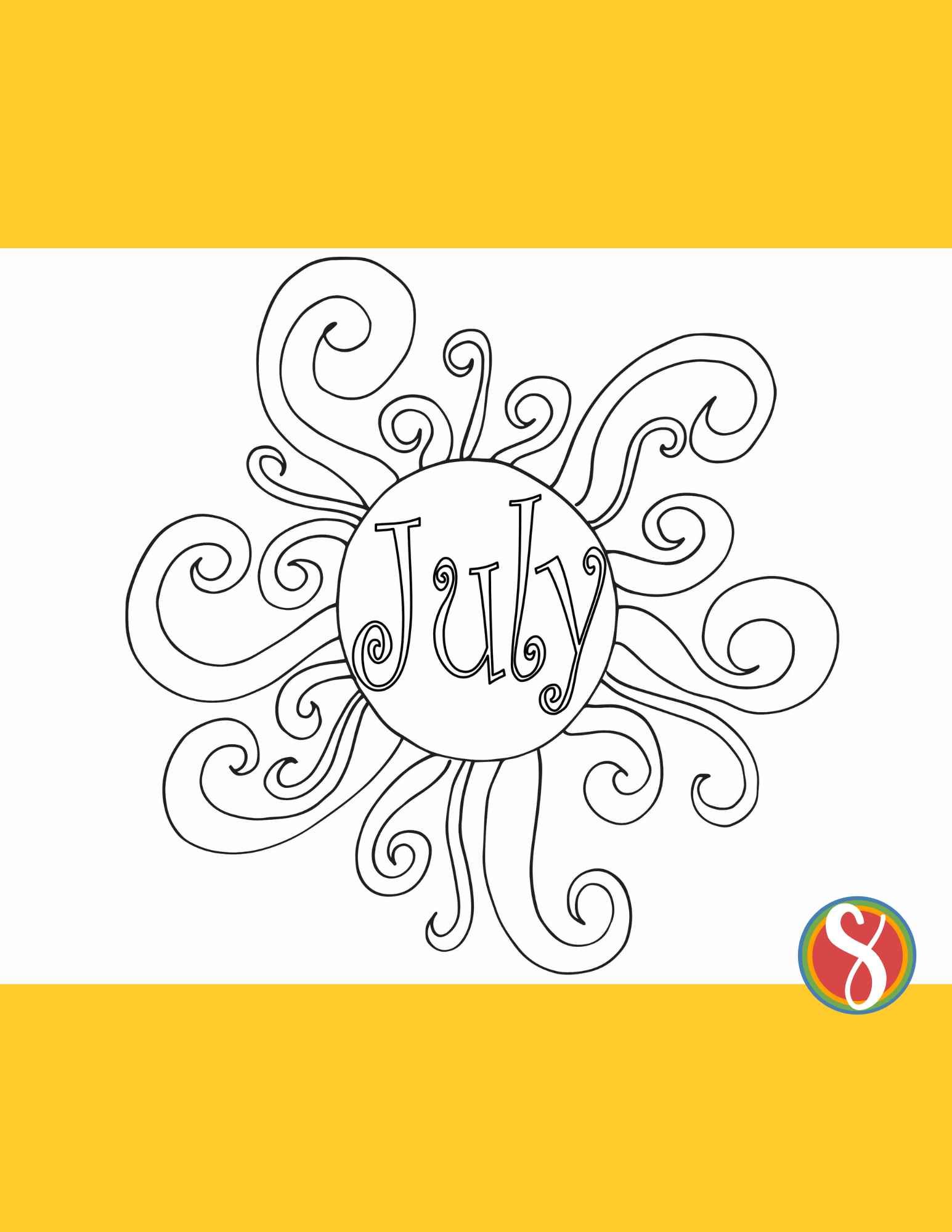 Free July Coloring Pages — Stevie Doodles