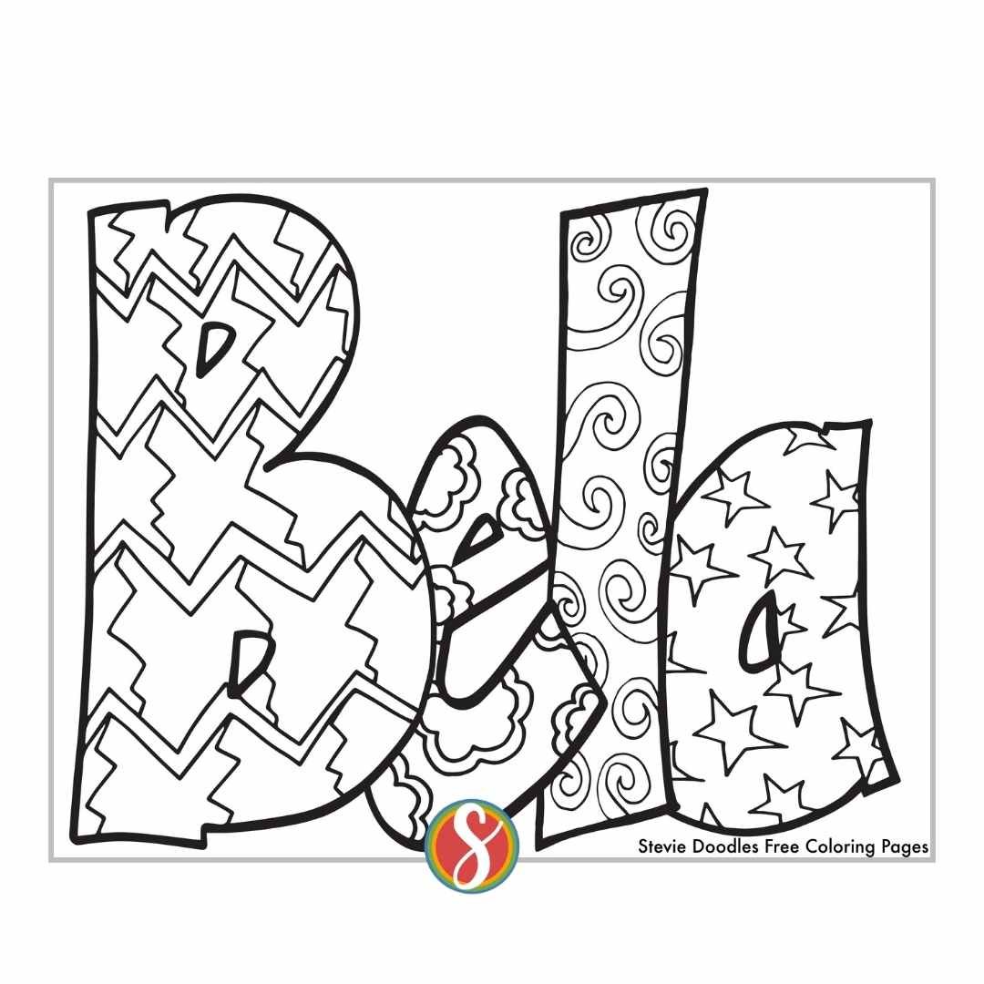 Free BELA Coloring Page — Stevie Doodles