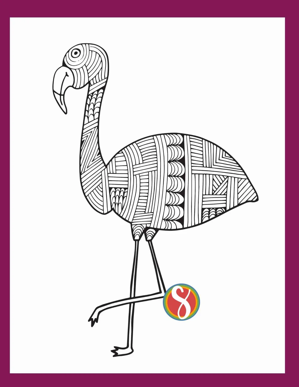 Free Flamingo Coloring Pages — Stevie Doodles