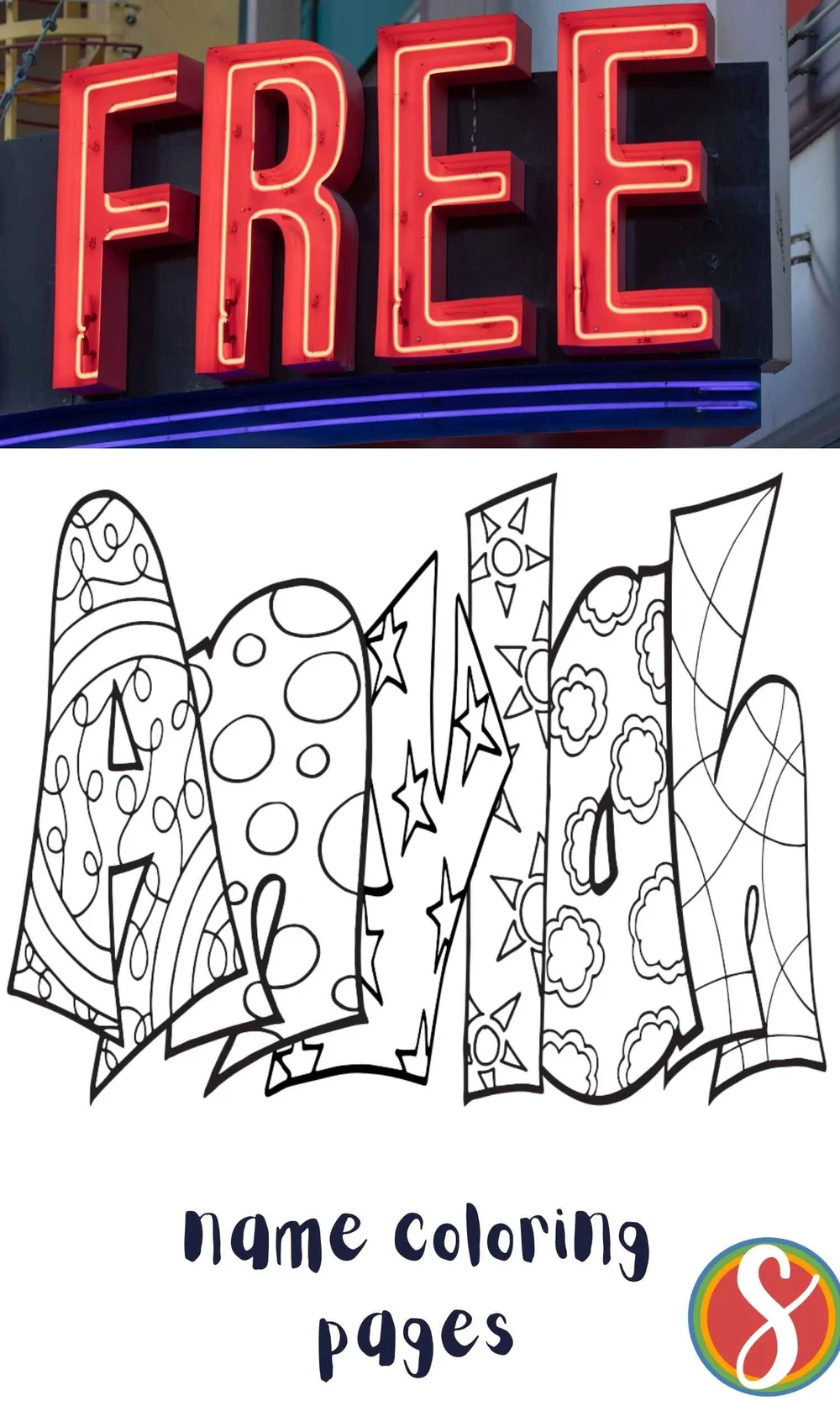ANYLAH Free Name Coloring Page — Stevie Doodles