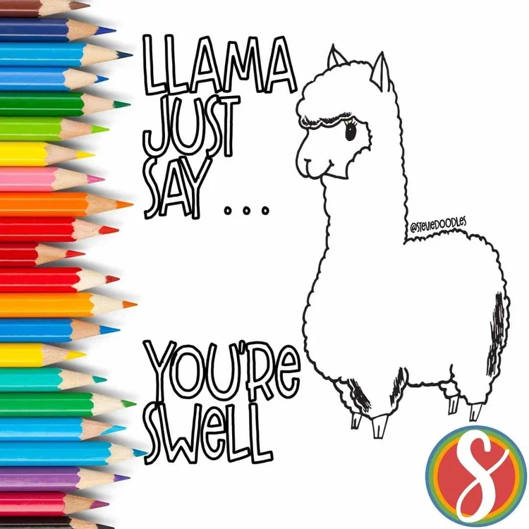 Free Llama Coloring Pages — Stevie Doodles