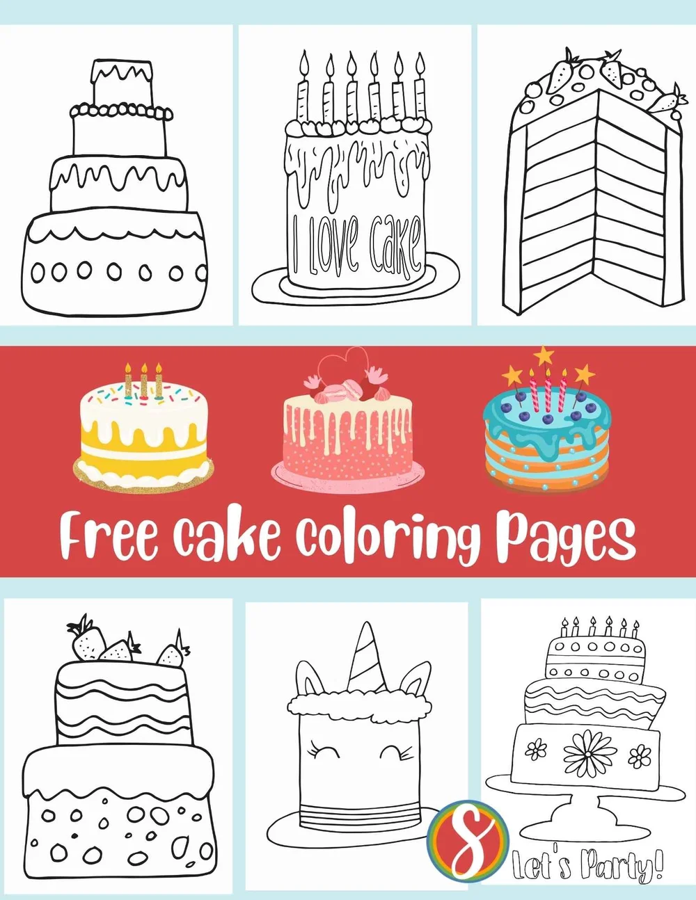 Free Cake Coloring Pages — Stevie Doodles