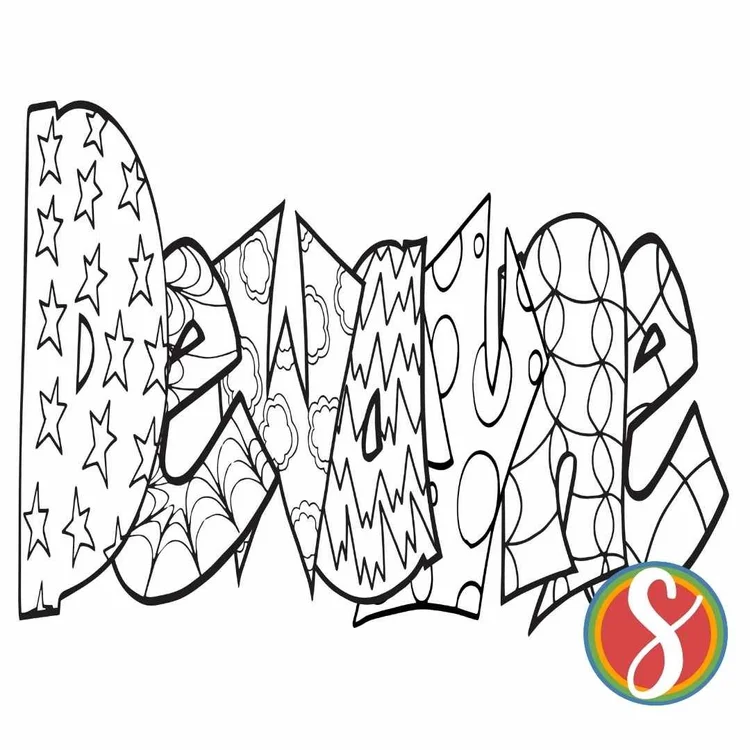Free Dewayne Name Coloring Page — Stevie Doodles