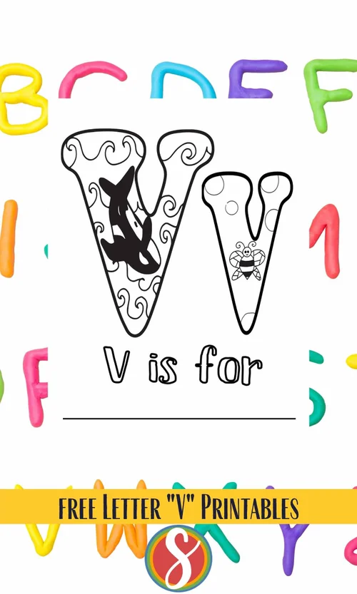 Free Letter V Coloring Pages — Stevie Doodles
