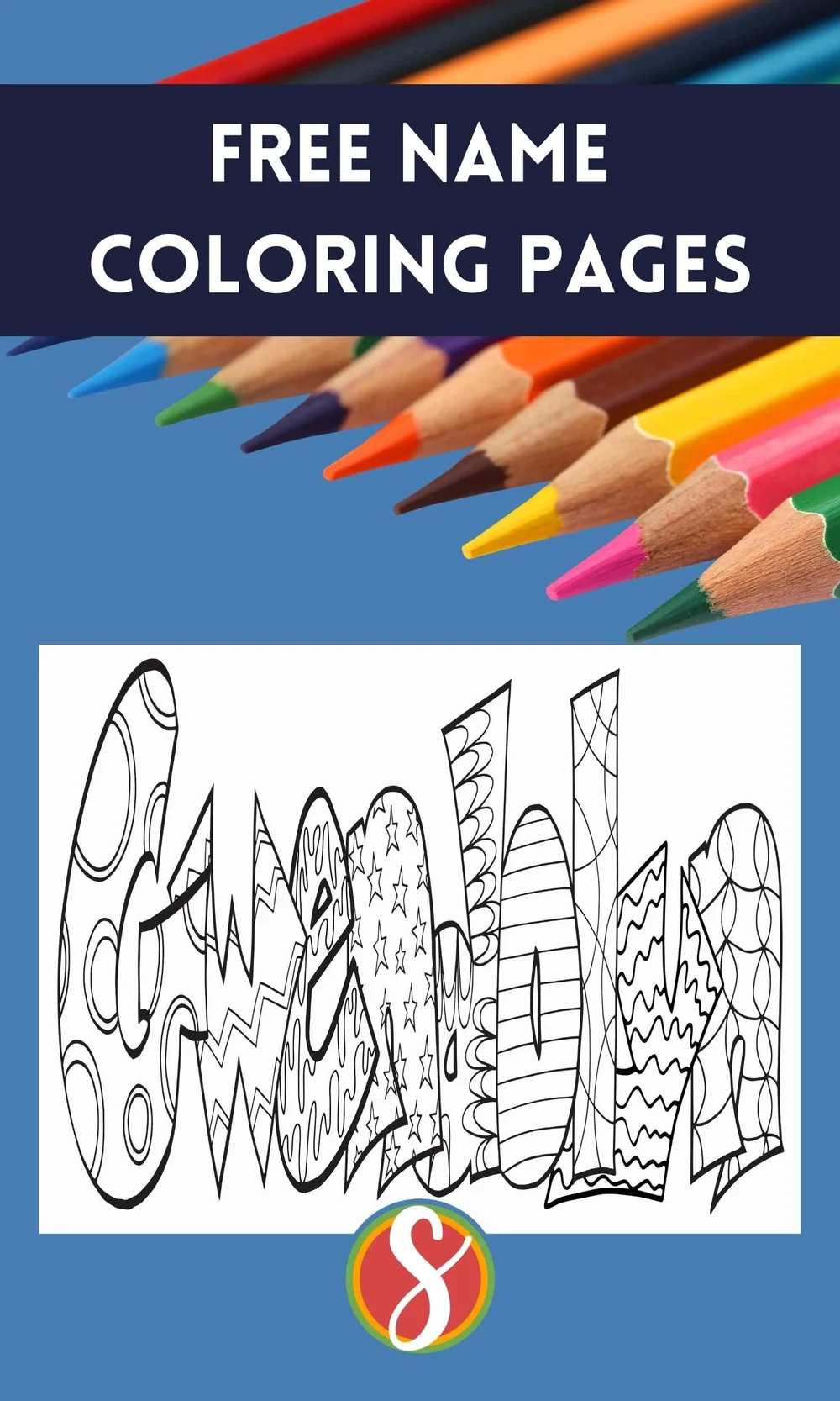 GWENDOLYN Free Name Coloring Page — Stevie Doodles
