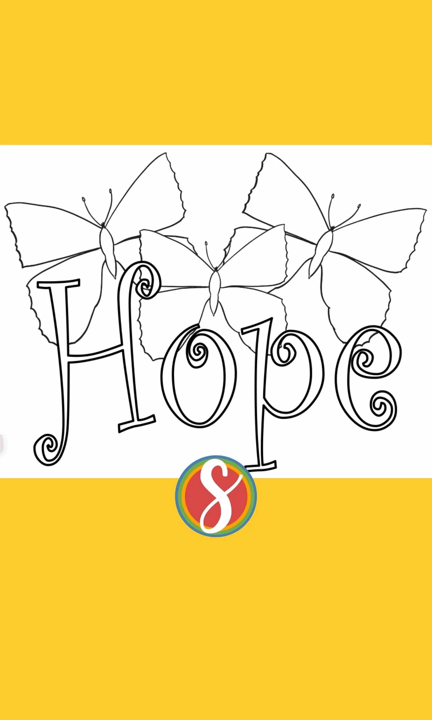 10 Free "HOPE" Coloring Pages — Stevie Doodles