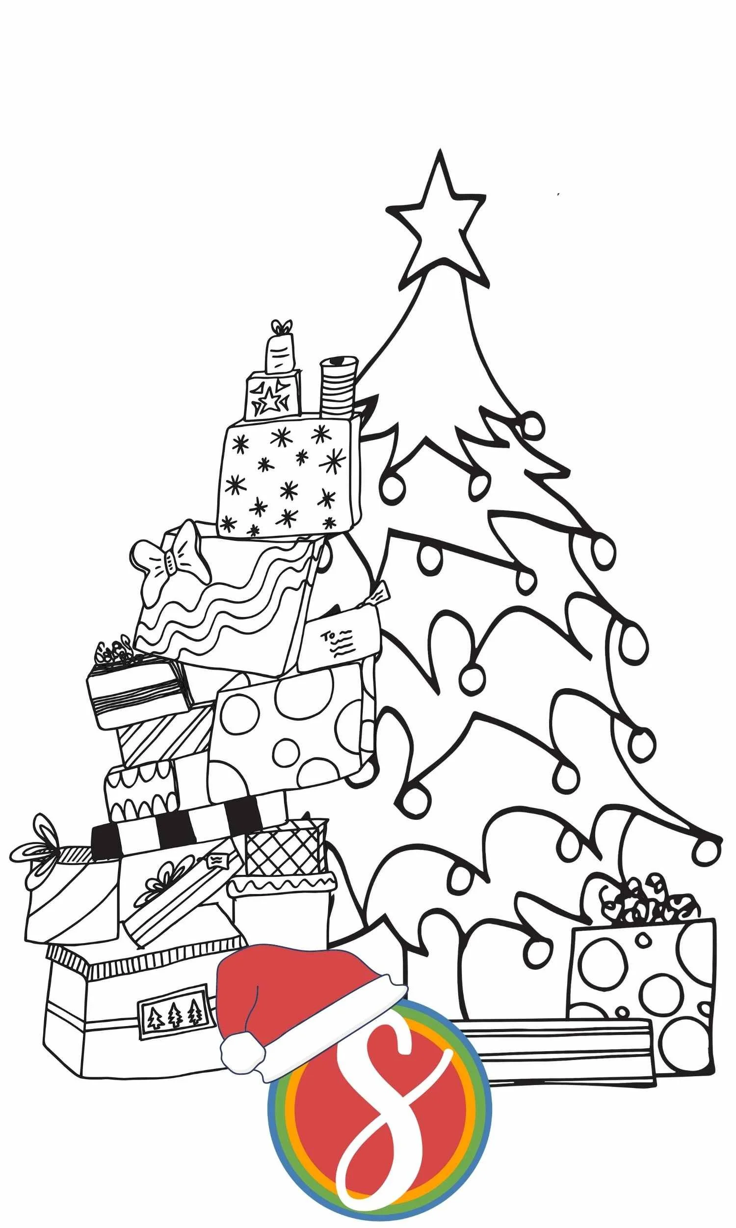 Free Christmas Presents Coloring Pages — Stevie Doodles