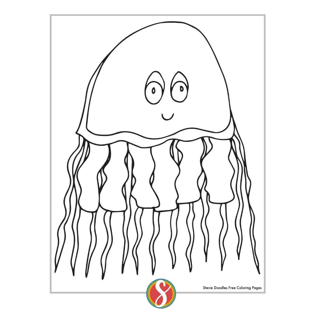 Free Jellyfish Coloring Pages — Stevie Doodles