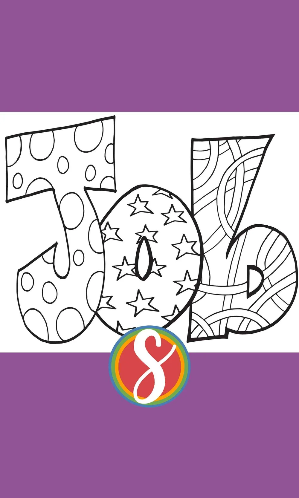 Free "JOB" Name Coloring Page — Stevie Doodles