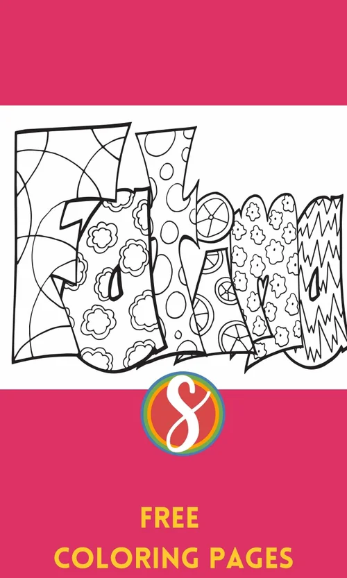 Fatima - free name coloring page from Stevie Doodles — Stevie Doodles