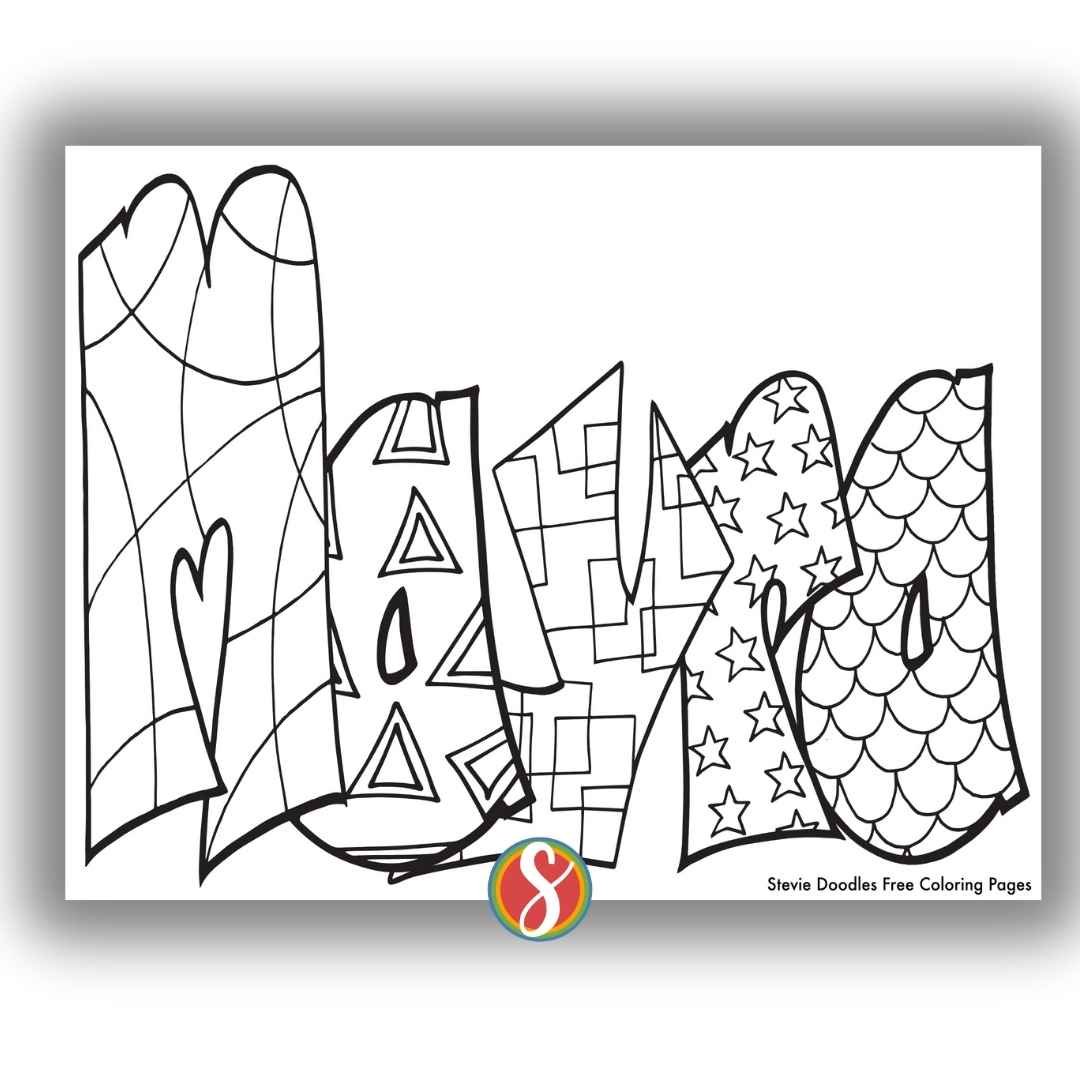 Free MAYRA Coloring Page — Stevie Doodles