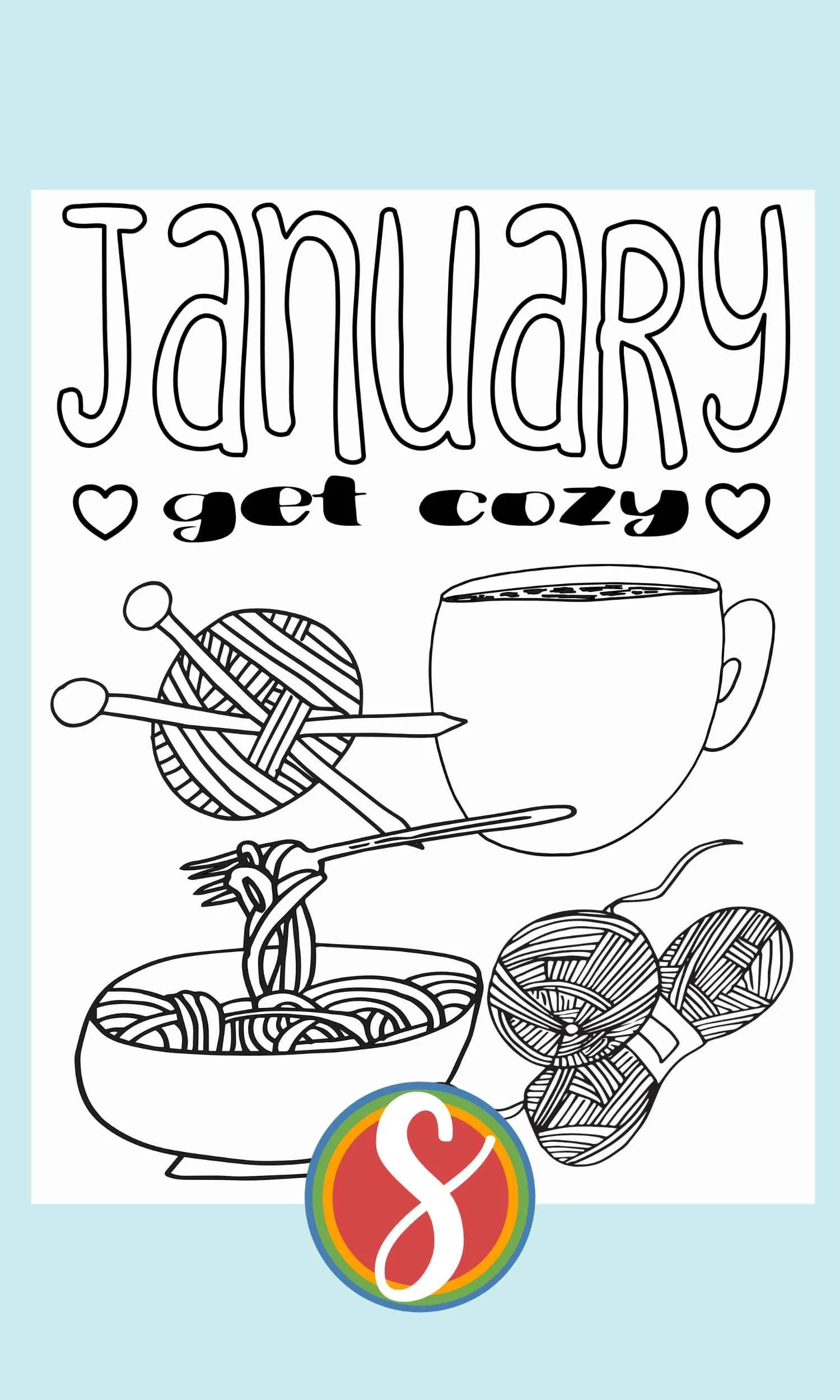 January Coloring Pages — Stevie Doodles
