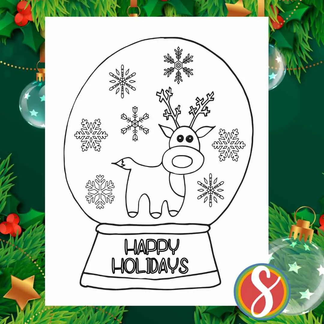 Free Snowglobe Coloring Pages — Stevie Doodles