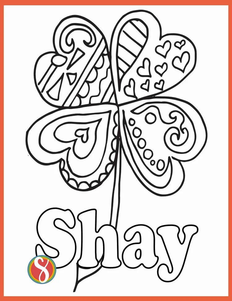 Free SHAY Name Coloring Pages — Stevie Doodles