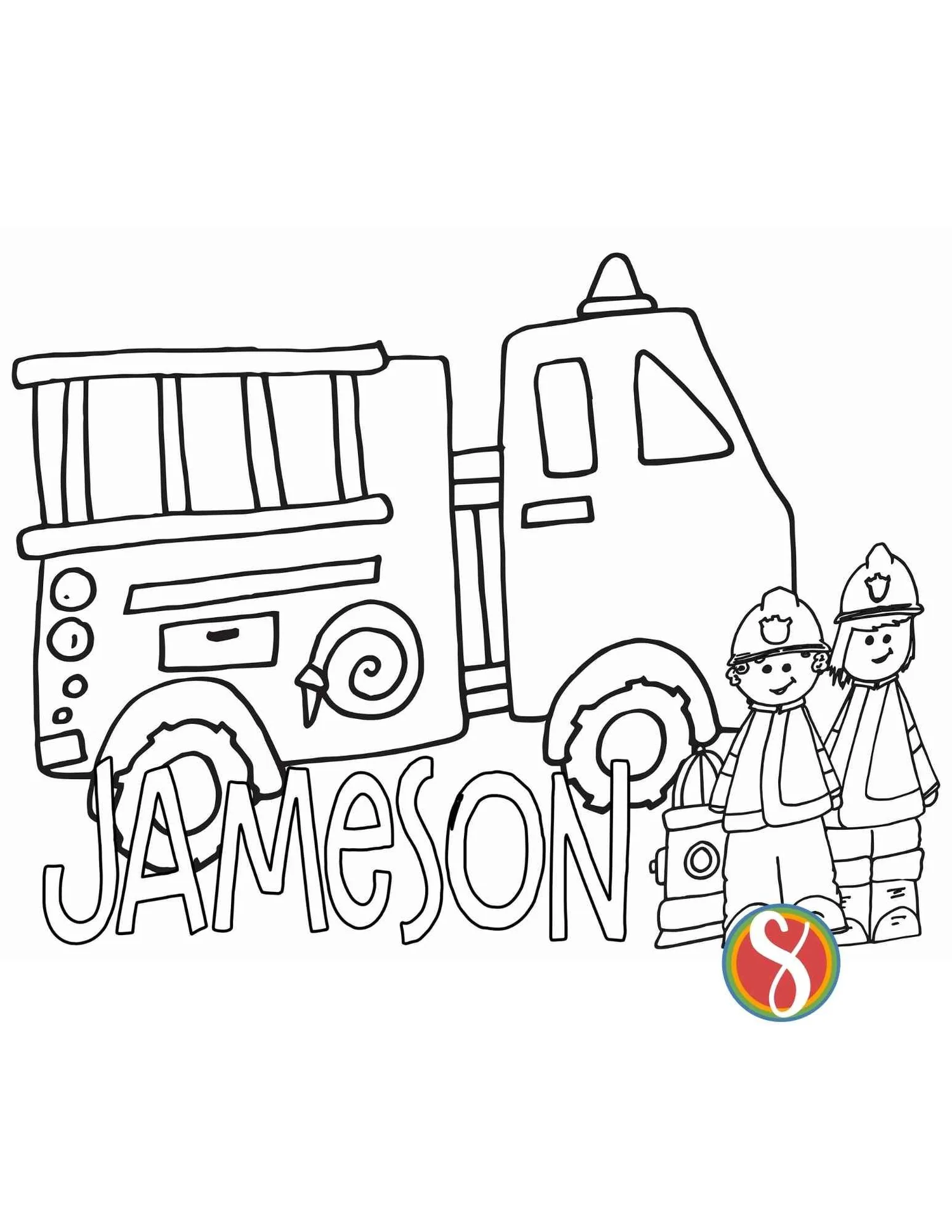 Free JAMESON Name Coloring Page Printable — Stevie Doodles