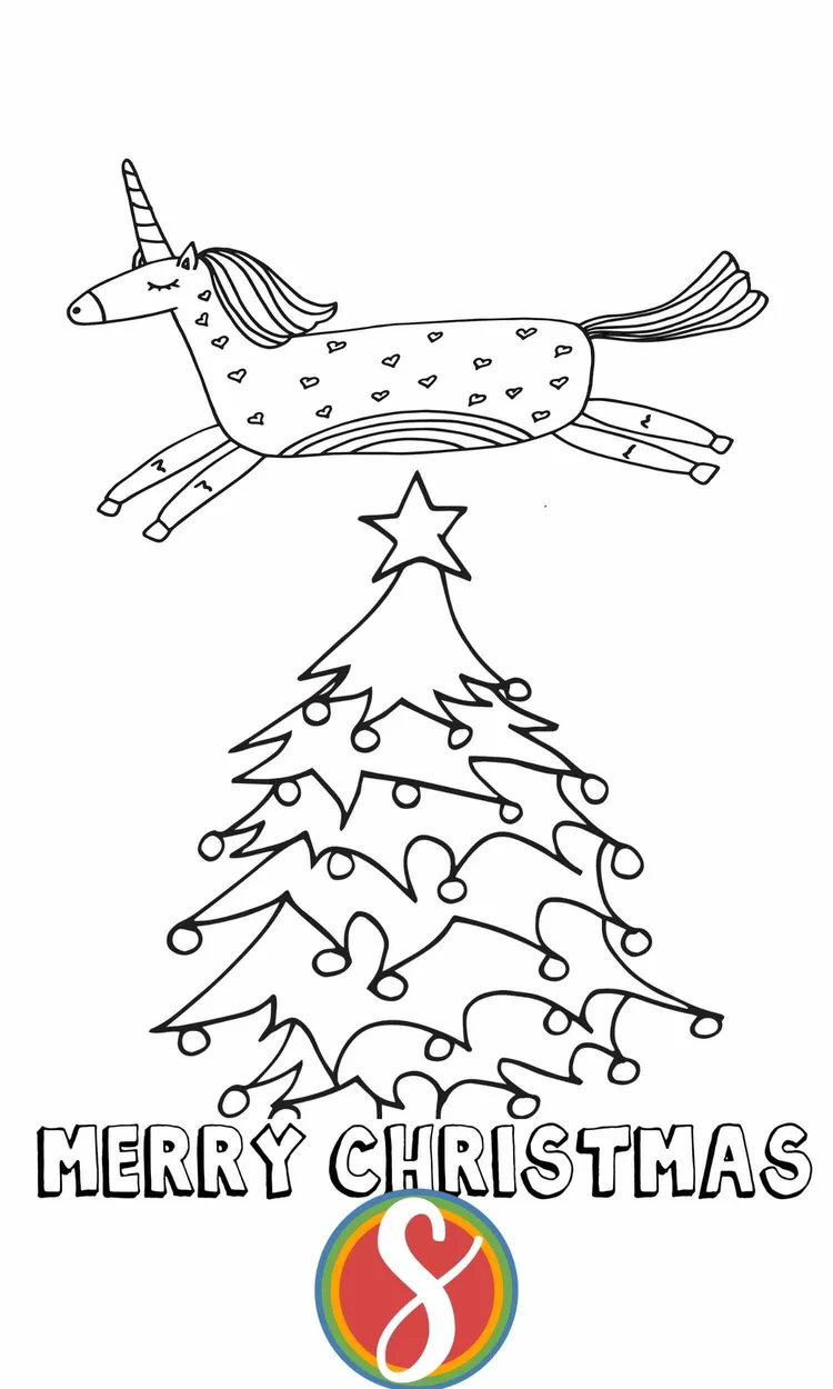 Free Christmas Unicorn Pages — Stevie Doodles