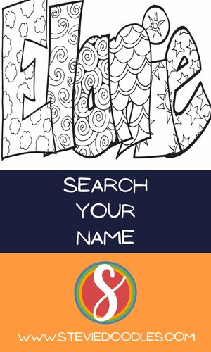 Free Elanie Name Coloring Page — Stevie Doodles