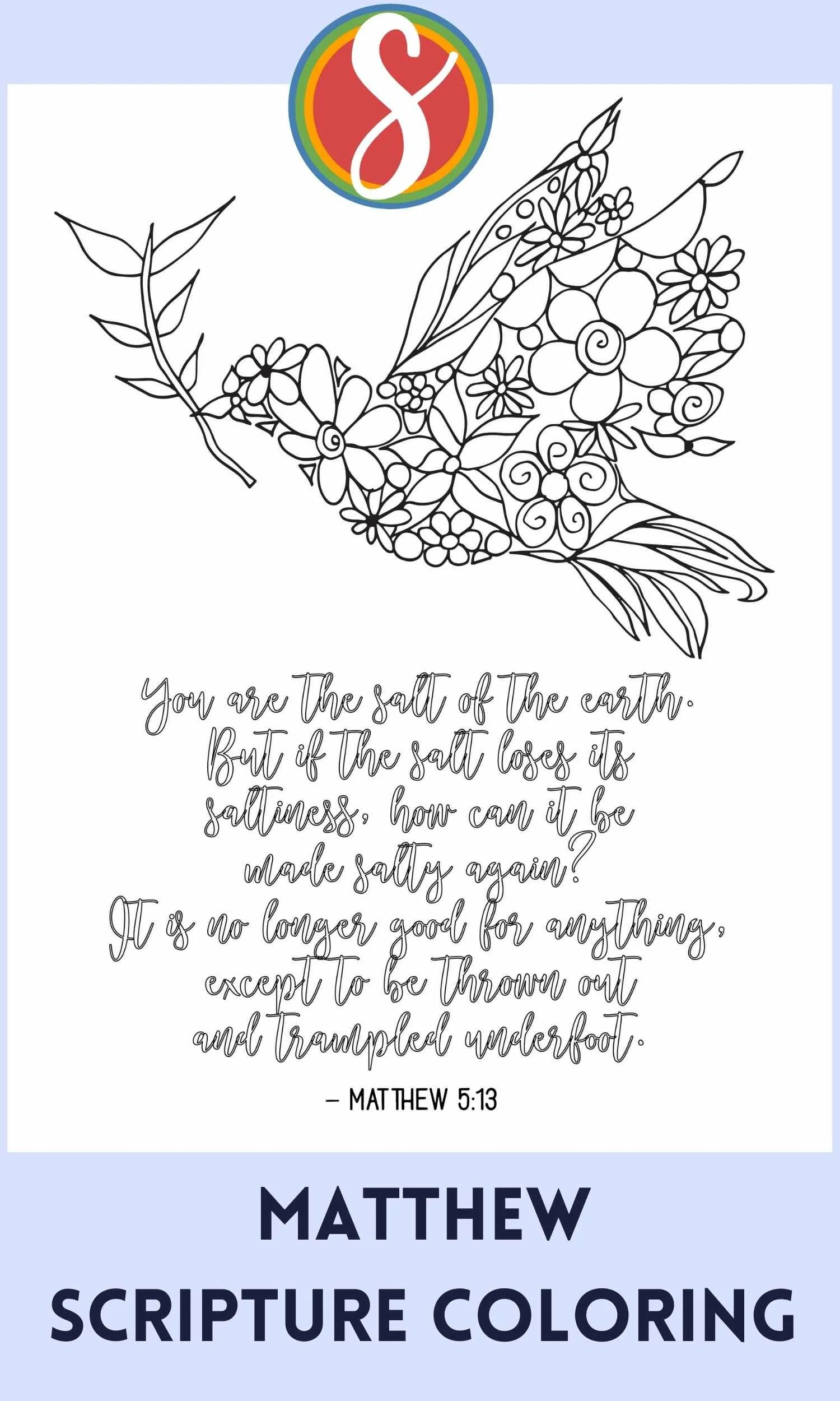 Free Matthew Scripture Coloring Pages — Stevie Doodles