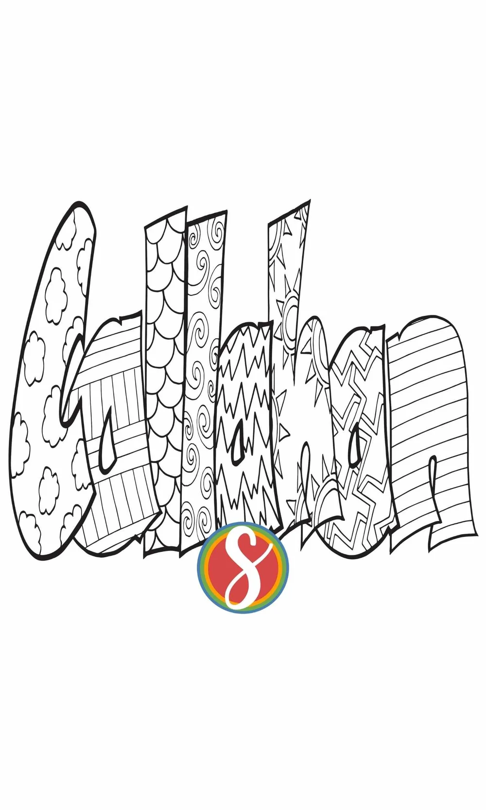 CALLAHAN Free Name Coloring Page — Stevie Doodles